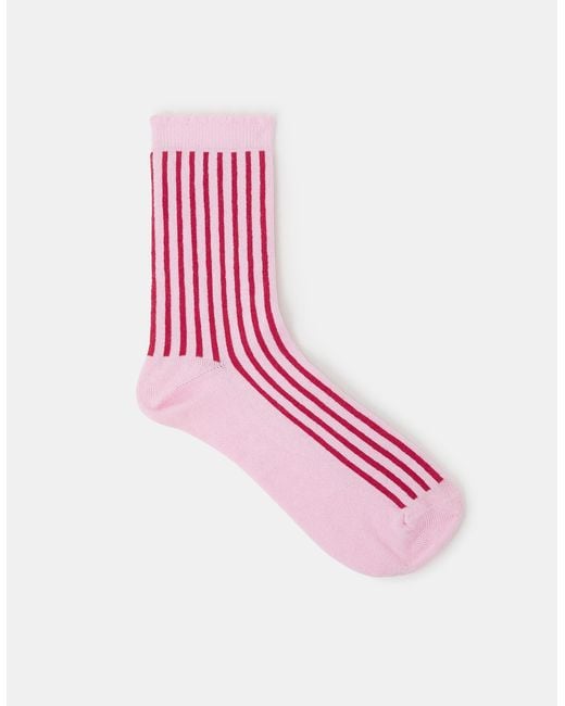 Accessorize Stripe Socks in Pink | Lyst UK