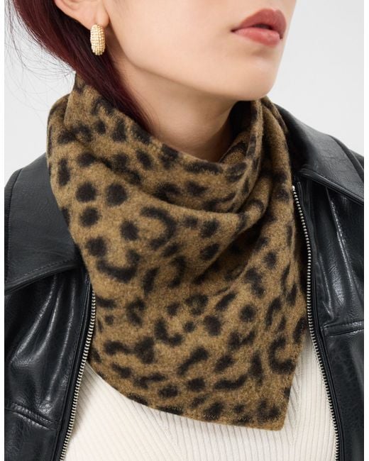 Accessorize Leopard Print Triangle Scarf in Natural | Lyst UK