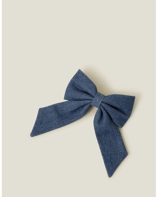 Accessorize Blue Denim Bow Hair Clip Lyst Uk
