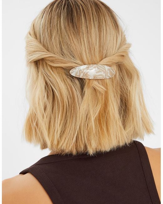 Accessorize Pearl Resin Barrette Hair Clip in White | Lyst UK