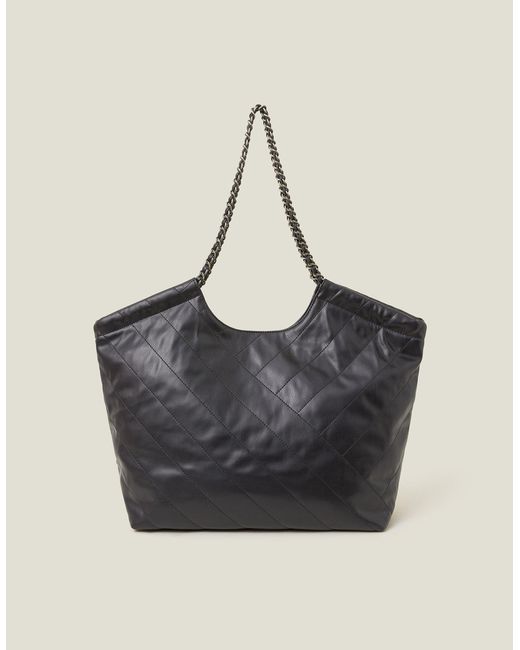 Accessorize Chain Strap Faux Leather Shoulder Bag in Black | Lyst UK