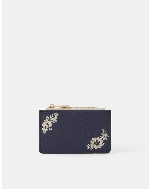 Accessorize Floral Embroidered Card Holder in Blue | Lyst UK