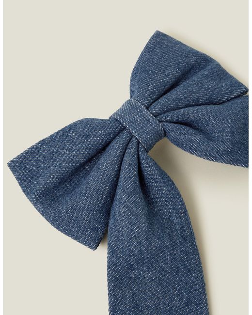 Accessorize Blue Denim Bow Hair Clip Lyst Uk