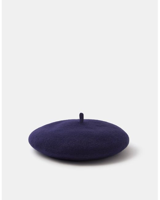 Accessorize Plain Wool Beret in Blue | Lyst UK