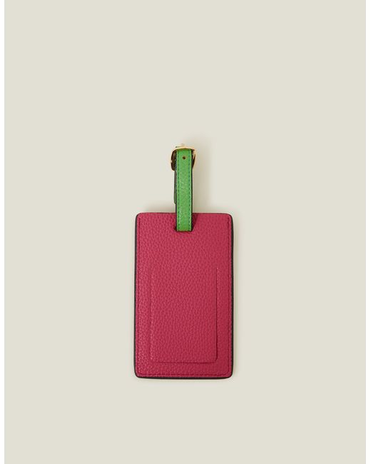Accessorize And Embroidered Pu Luggage Tag in Pink | Lyst UK