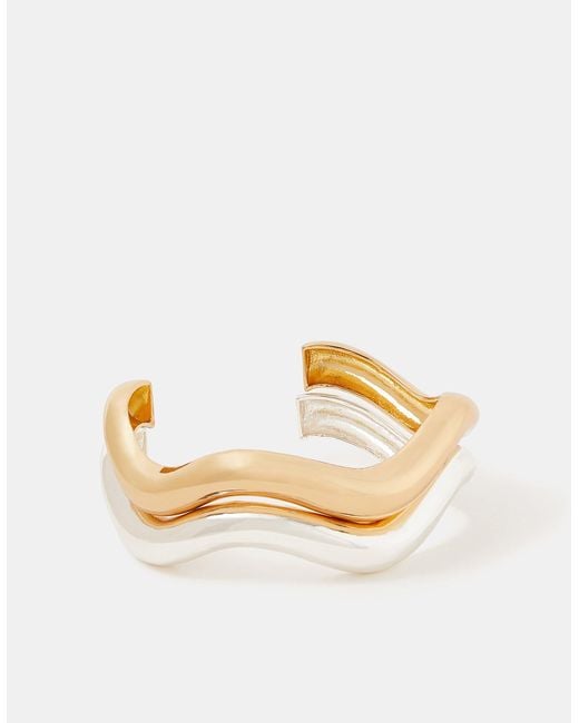 Accessorize 2-Pack Wiggle Bangle Bracelets in Metallic | Lyst UK