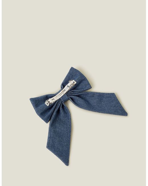 Accessorize Blue Denim Bow Hair Clip Lyst Uk