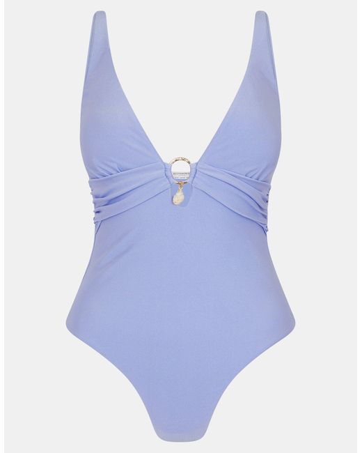 Accessorize Plunge Shimmer Swimsuit in Blue | Lyst UK