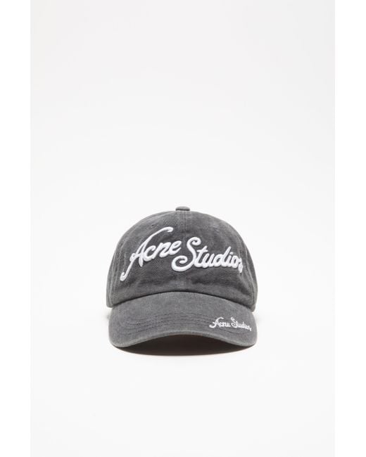 Acne Studios Logo Cap in Grey | Lyst UK