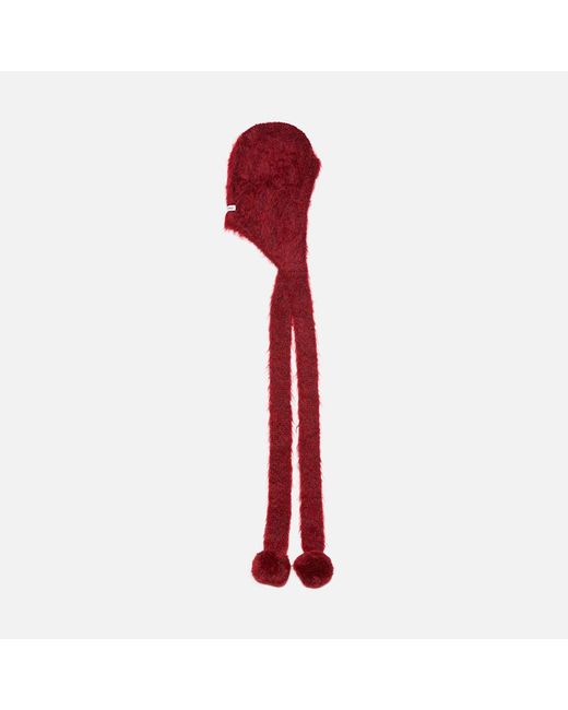 Acne Studios Mohair Cap With Earflaps in Red | Lyst