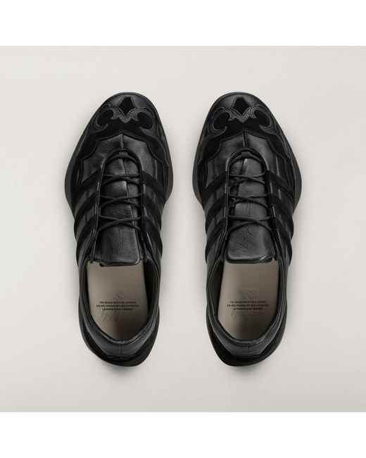 adidas Y-3 Regu Leather Shoes in Black | Lyst UK