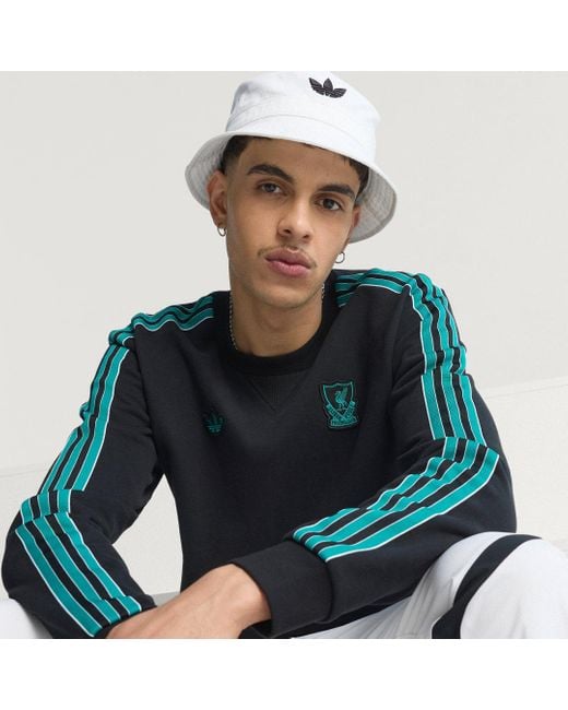 adidas Liverpool Fc Terrace Icons Sweatshirt in Blue for Men | Lyst UK