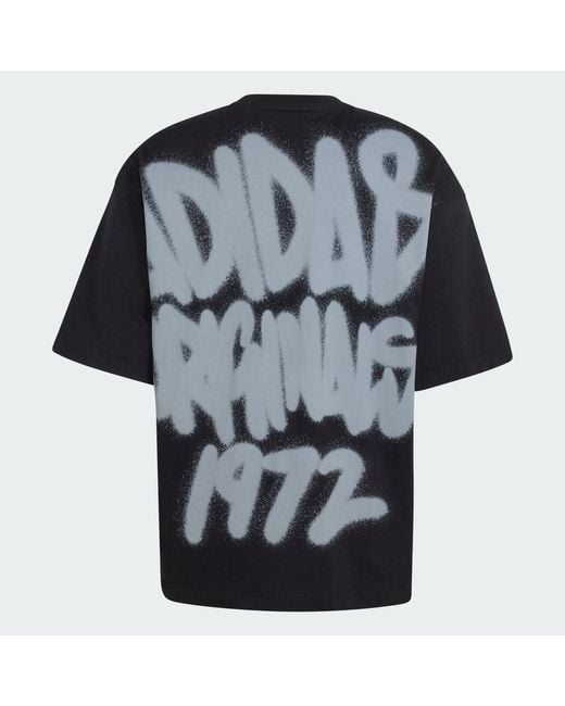 adidas Airbrush Logo Typography T-Shirt in Black for Men | Lyst UK