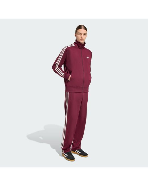 adidas Firebird Track Top in Red for Men | Lyst UK