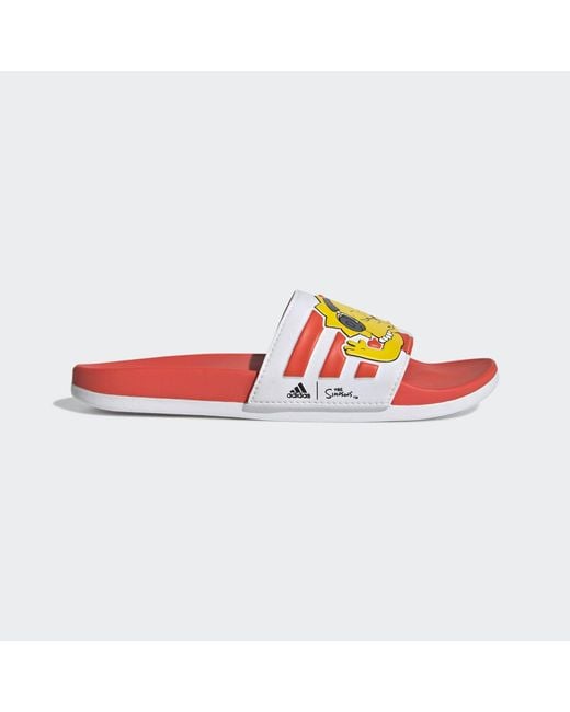 adidas The Simpsons Adilette Comfort Slides in White | Lyst UK