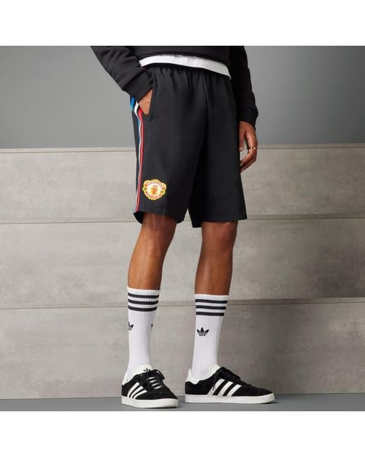 adidas Manchester United Stone Roses Originals Shorts in Black for Men ...
