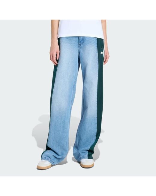 adidas Originals Athletic Dept Denim Firebird Joggers in Blue | Lyst UK