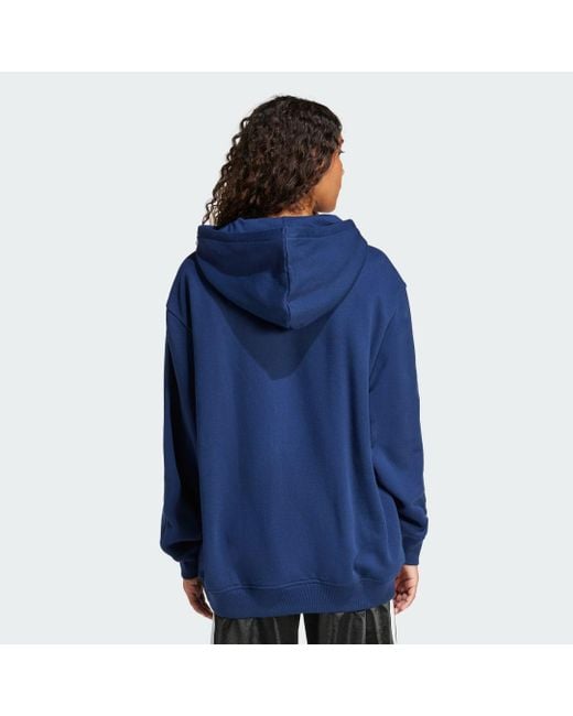 adidas Essentials Loose French Terry Hoodie in Blue | Lyst UK
