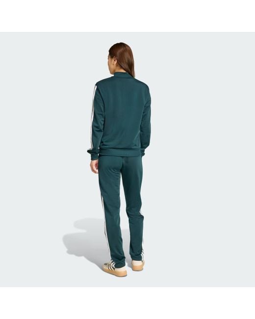 adidas Essentials 3-Stripes Track Suit in Green | Lyst UK