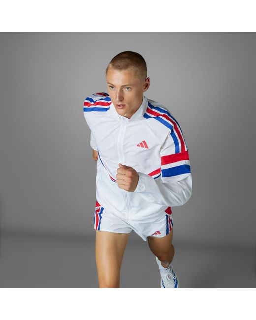 adidas Adizero Retro Running Jacket in Blue for Men | Lyst UK