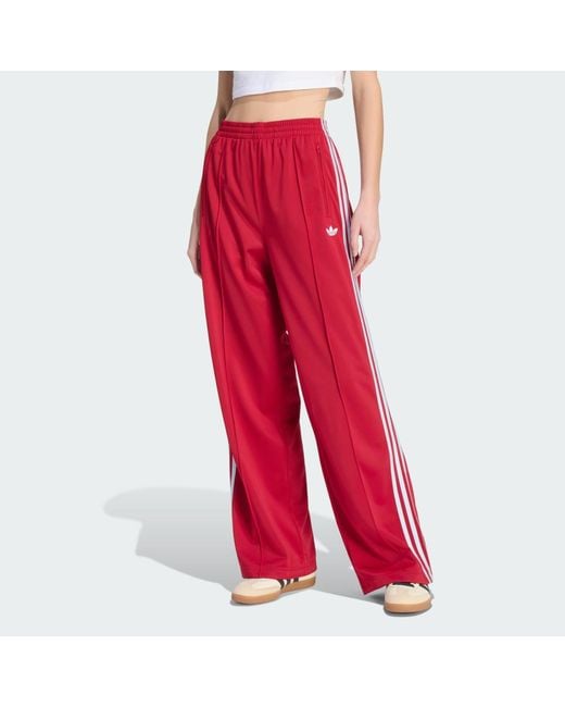 adidas Firebird Loose Track Tracksuit Bottoms in Red | Lyst UK