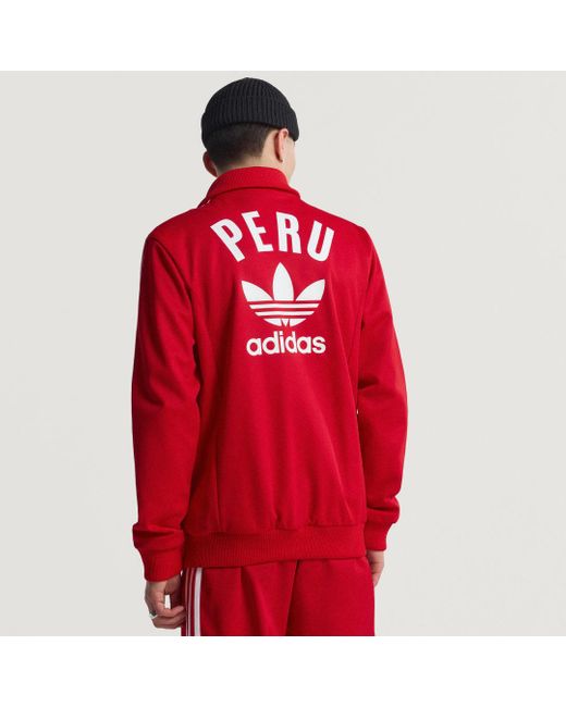 adidas Peru Track Top in Red for Men | Lyst UK
