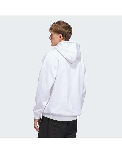 adidas Skateboarding Logo Hoodie in White | Lyst UK