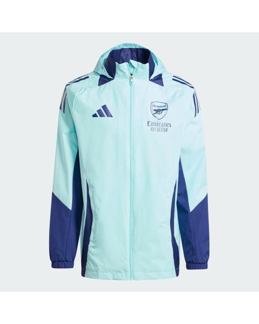 adidas Arsenal Tiro 24 All-Weather Jacket in Blue for Men | Lyst UK