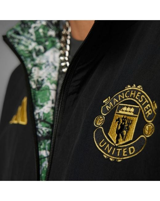 adidas Manchester United Stone Roses Anthem Jacket in Black for Men ...