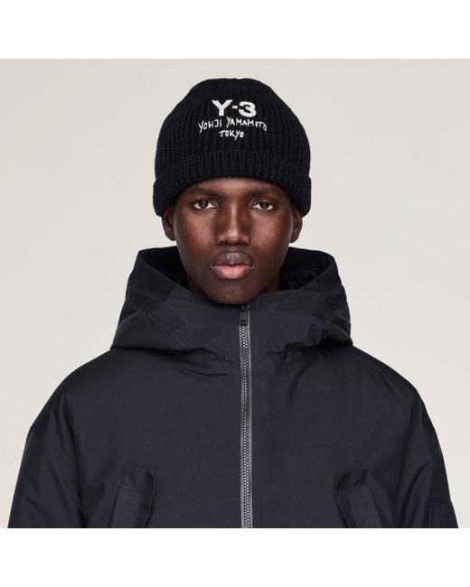 adidas Y-3 Chunky Knit Beanie in Blue | Lyst UK