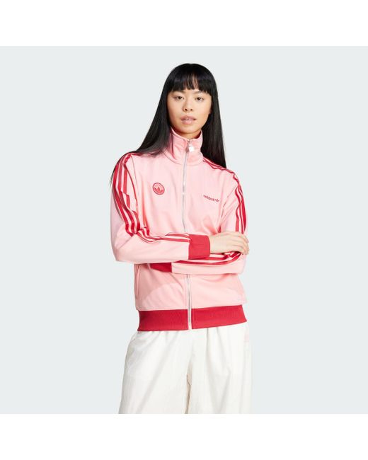 adidas Firebird Badge Track Top in Pink | Lyst UK