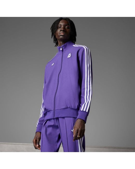 adidas Real Madrid Terrace Icons Track Top in Purple for Men | Lyst UK