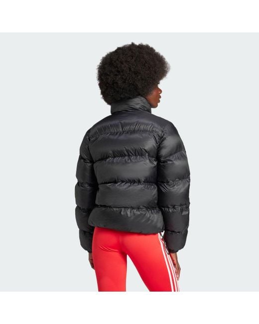 adidas Adicolor Short Puffer Jacket in Grey | Lyst UK