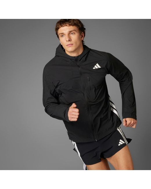 adidas Adizero Running Jacket in Black for Men | Lyst UK