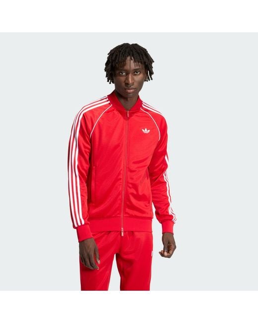 adidas Sst Track Top in Red for Men | Lyst UK