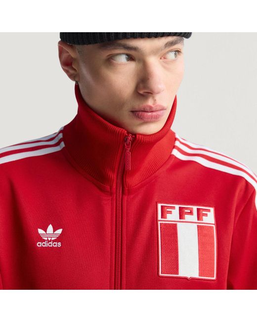 adidas Peru Track Top in Red for Men | Lyst UK
