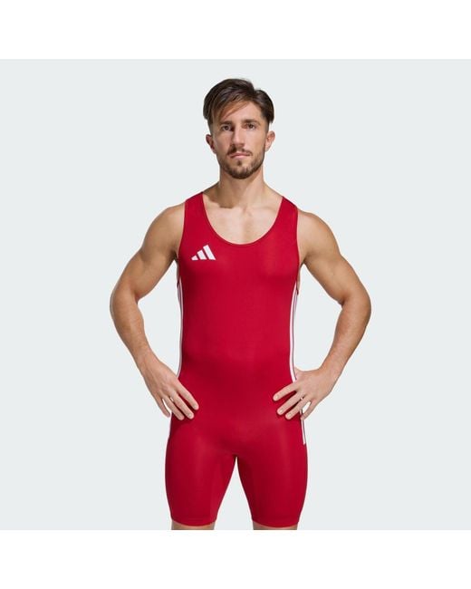 adidas Powerlift Weightlifting Suit in Red for Men | Lyst UK