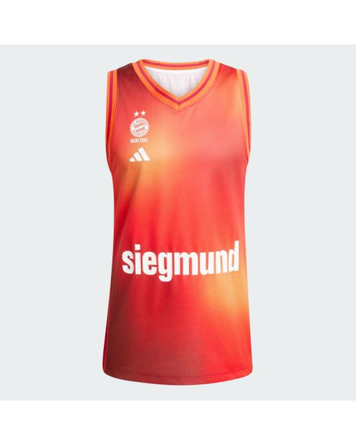 adidas Fc Bayern Basketball Home Jersey in Red for Men | Lyst UK