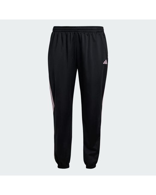 adidas Tricot 3-Stripes Track Tracksuit Bottoms (Plus Size) in Black ...