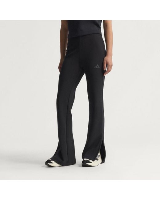 adidas Soft Lux Flared Tracksuit Bottoms in Black | Lyst UK
