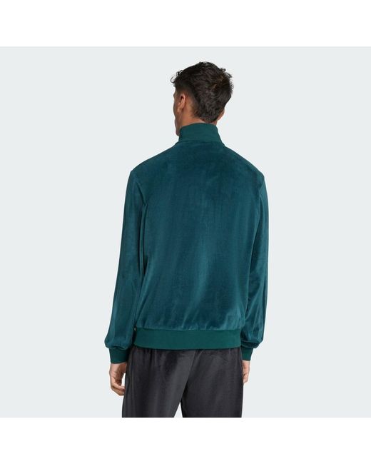 adidas Velour Track Top in Green for Men | Lyst UK