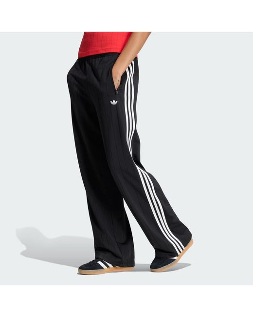 adidas Pinstripe Firebird Loose Trackpant in Black | Lyst UK