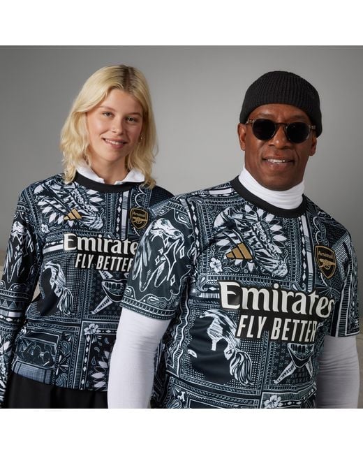 adidas Arsenal Ian Wright Pre-match Jersey in Black for Men | Lyst UK