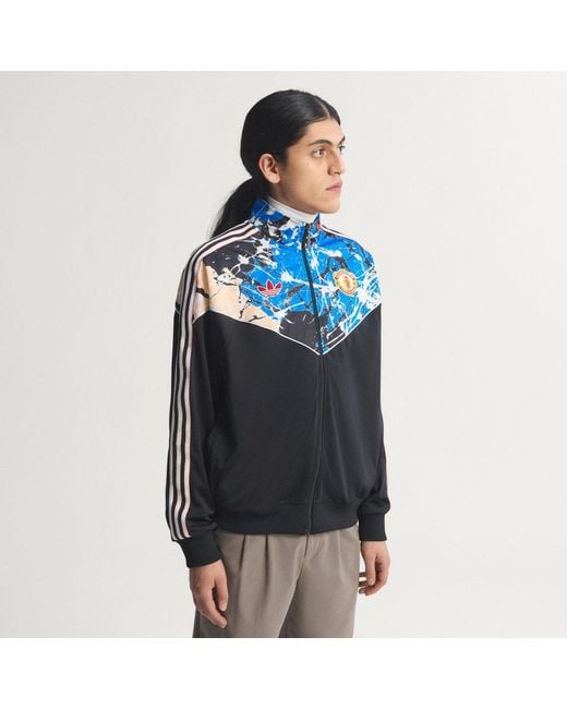 adidas Manchester United Stone Roses Track Top in Blue for Men | Lyst UK