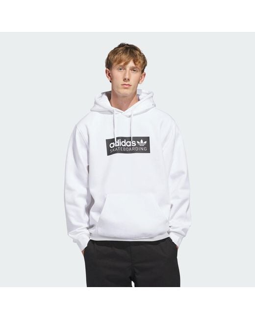 adidas Skateboarding Logo Hoodie in White | Lyst UK