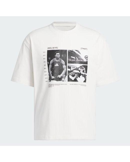 adidas Anthony Edwards Tee in White for Men | Lyst UK