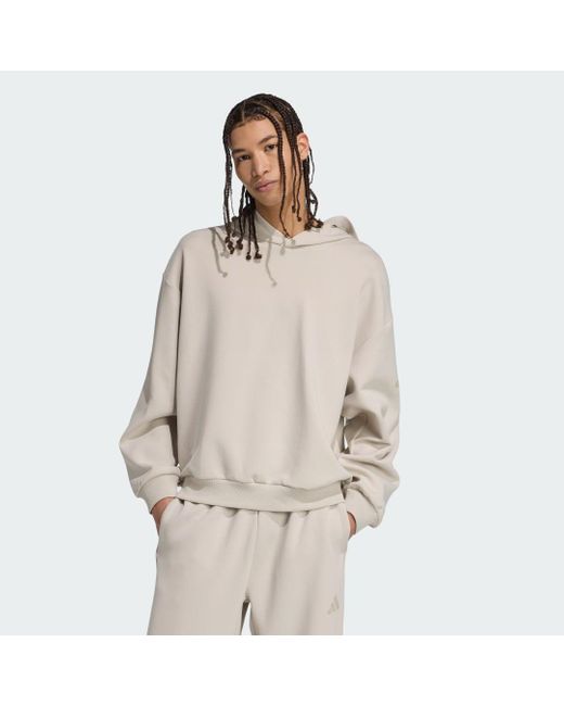 adidas Soft Lux Hoodie in Natural for Men | Lyst UK