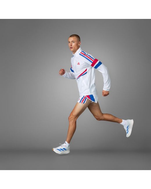 adidas Adizero Retro Running Jacket in Blue for Men | Lyst UK