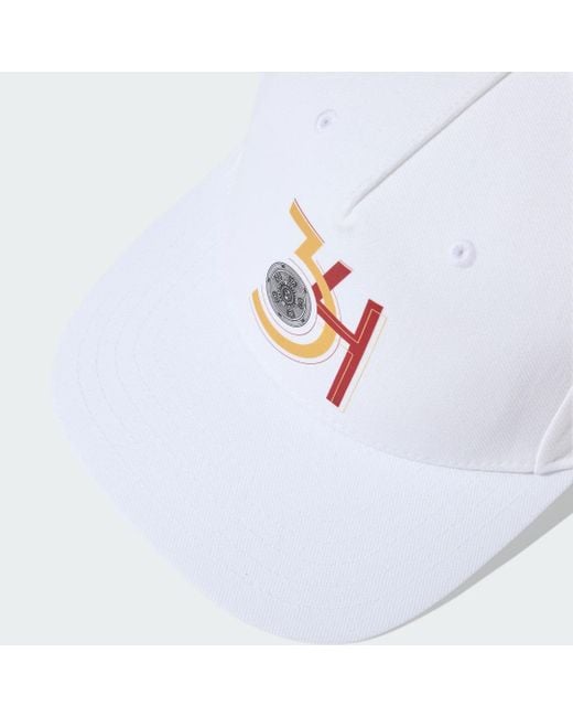 adidas Fcb Championship Winner Flat Cap in White | Lyst UK