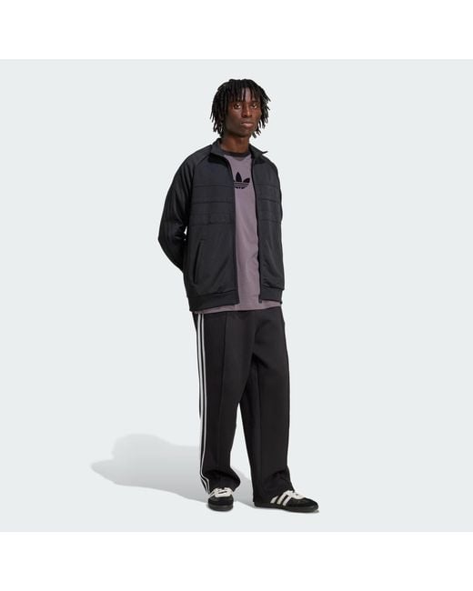 adidas Adicolor Spacer Baggy Track Tracksuit Bottoms in Black for Men ...